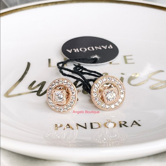 Pandora | Jewelry | New Pandora Rose Vintage Alure Circle Stud Earrings ...